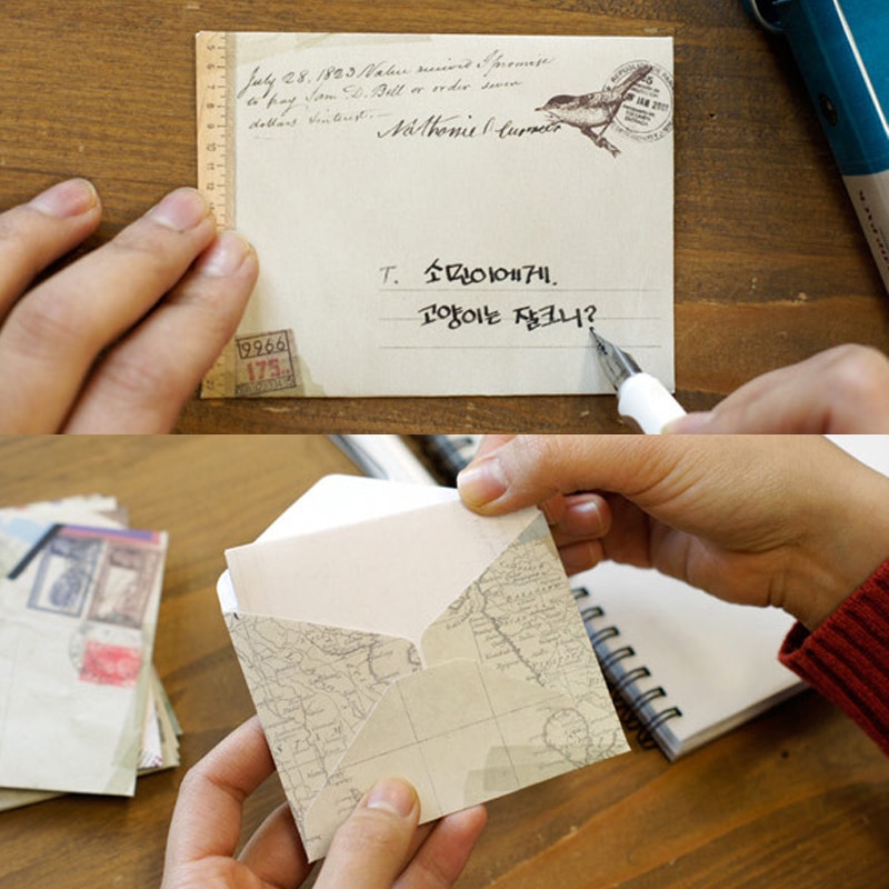 12Pcs/Set Mini Retro Style Travel Envelop Kraft Pa... – Grandado