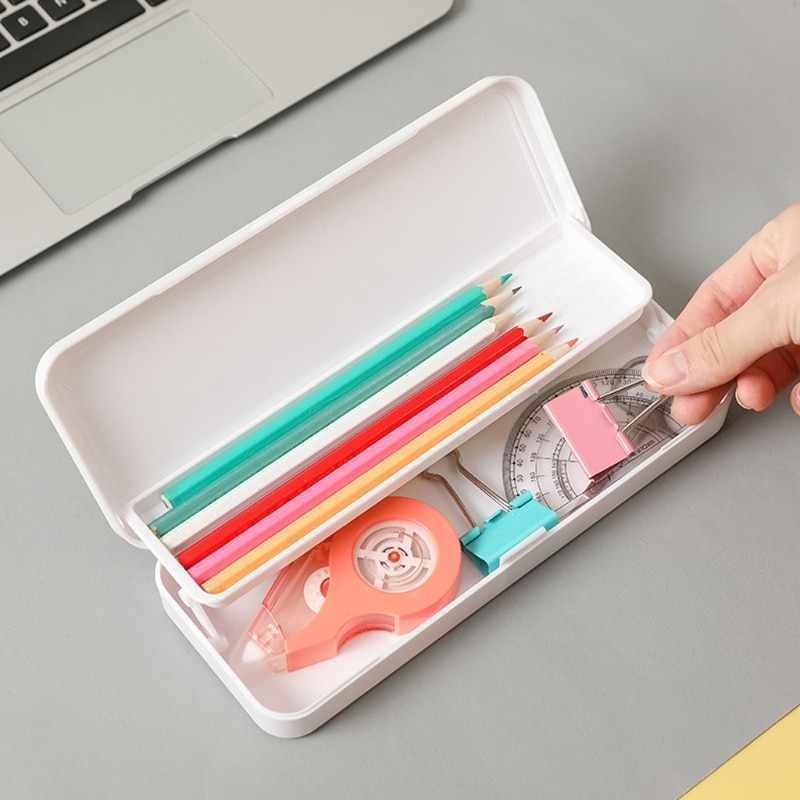 Double Layer Pencil Box Large Capacity Pen Box Sto... – Grandado