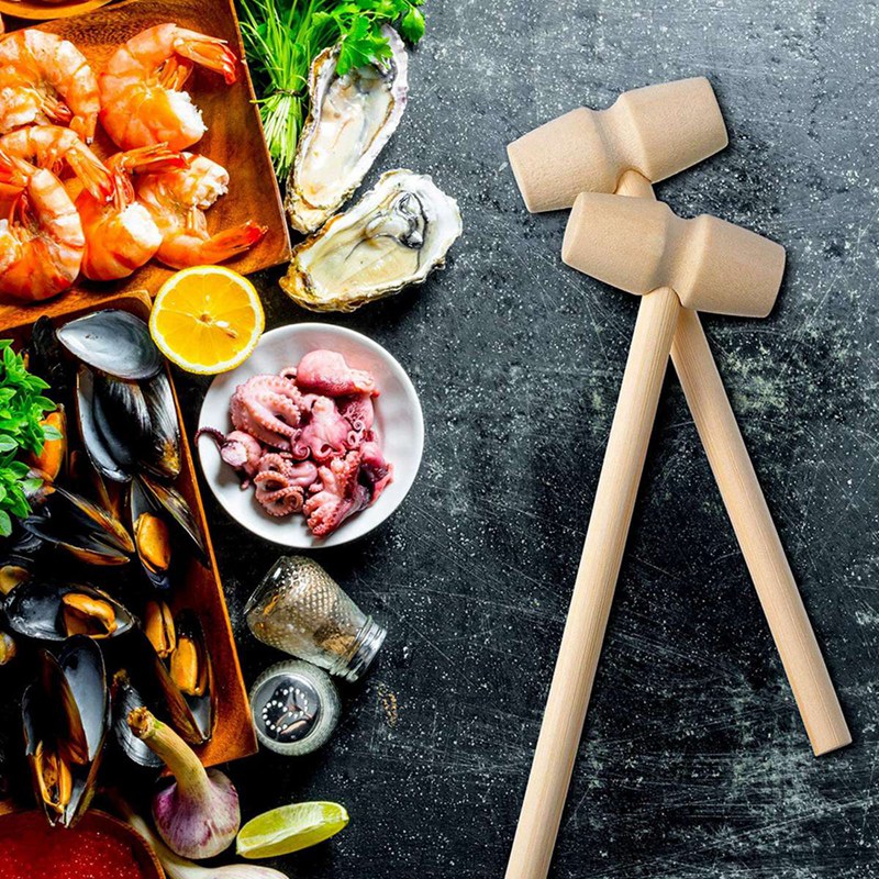 20 Pieces Wooden Crab Mallet Seafood Shellfish Woo... – Grandado