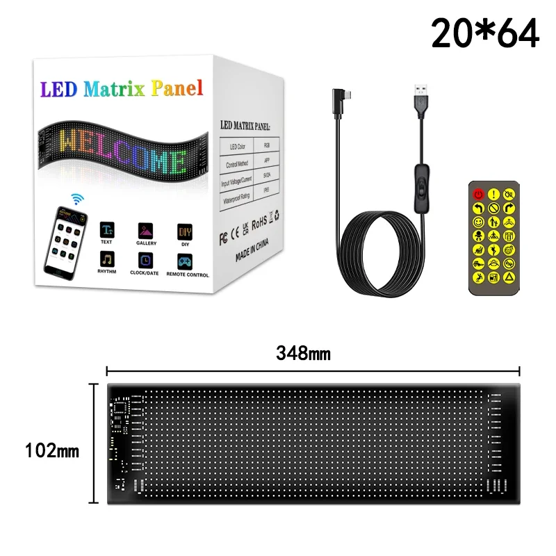 LED-Matrix-Pixel-Panel, scrollende helle LED-Werbe... – Vicedeal