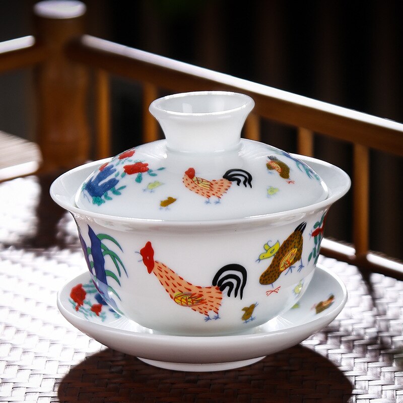 Imitating Ming Dynasty gai wan tea set Bone China ... – Vicedeal