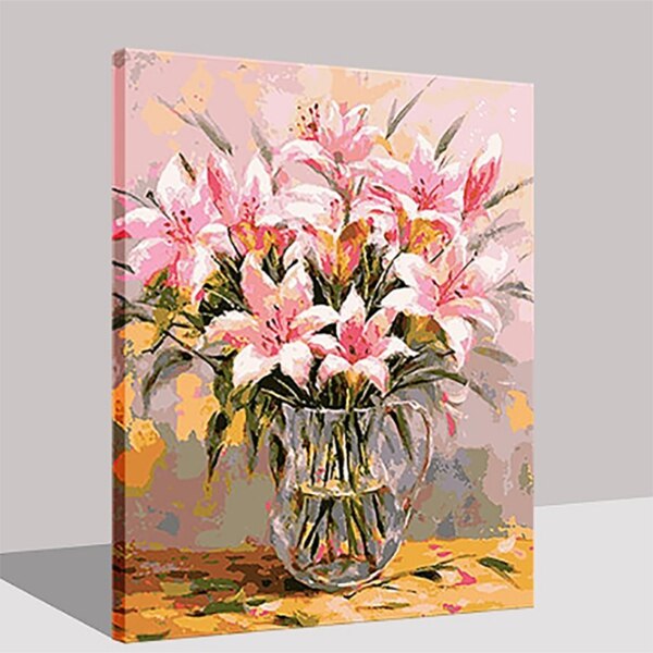 Flower Lily DIY Painting By Numbers Kits Oil Paint... – Grandado
