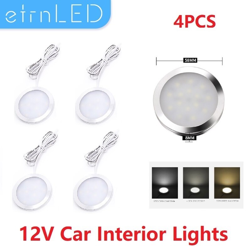 etrnLED 4pcs LED Spotlight 12V Cars Interior Light... – Vicedeal