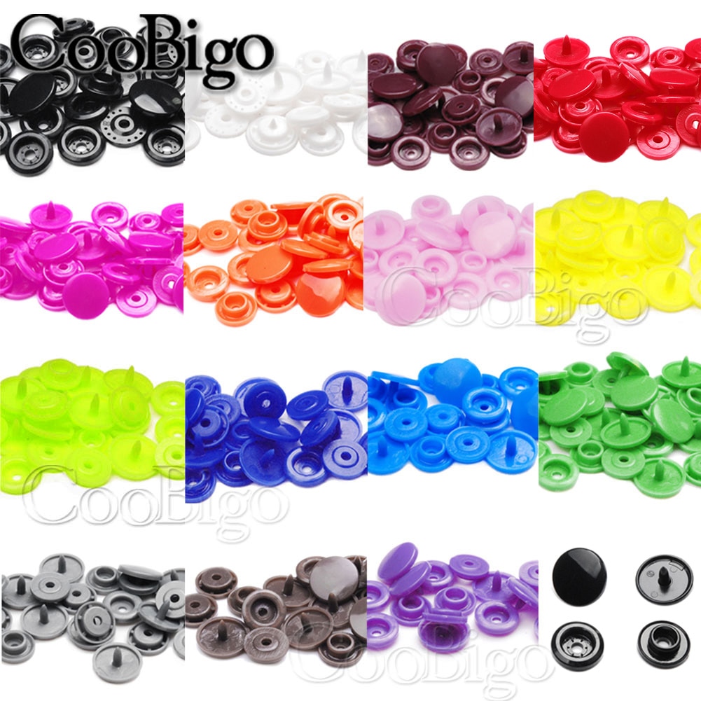 100Sets Round Plastic T5(12mm) Snaps Button Fasten... – Vicedeal