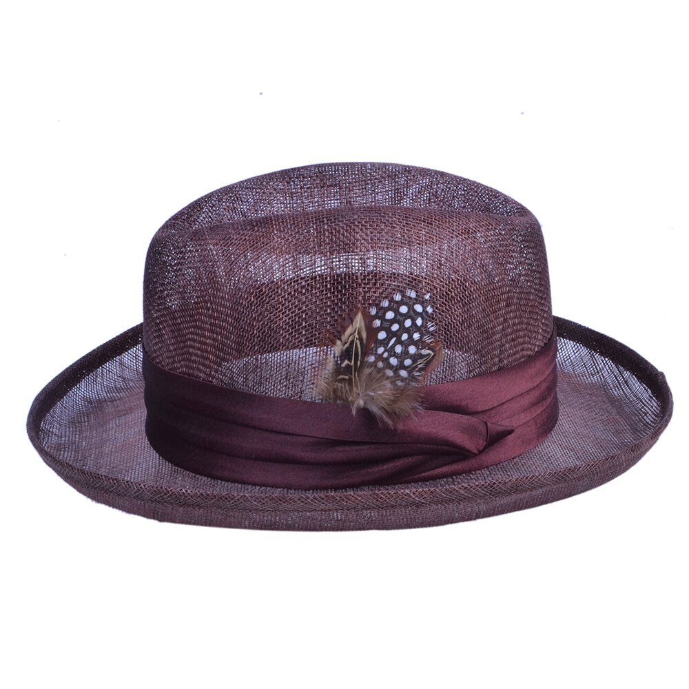 Small Brown Sinamay Hat fedora hat for derby weddi... – Grandado