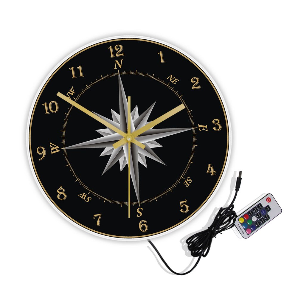 Mariner's Compass Wall Clock Compass Rose Naut... – Grandado