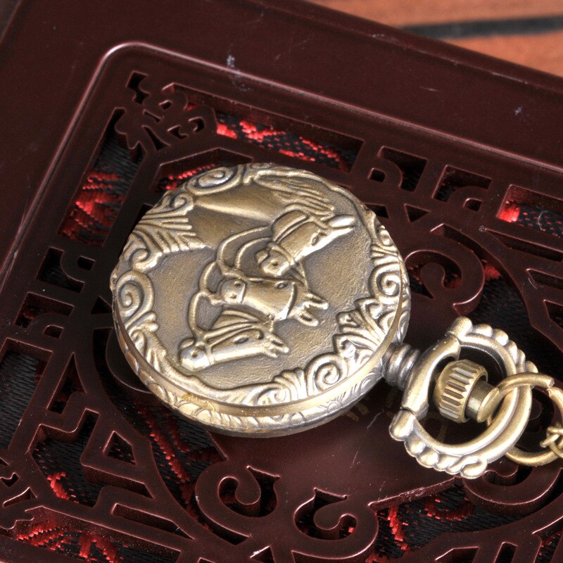 6022Classic vintage carved pocket watch small thre... – Grandado