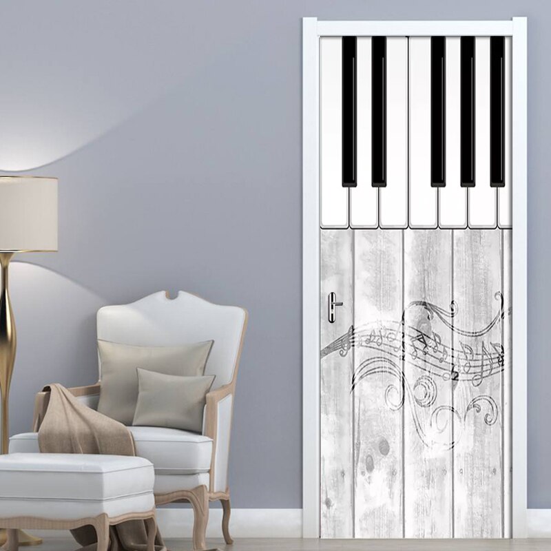 DIY 3D Door Sticker Nordic Piano Music Photo Wallp... – Grandado