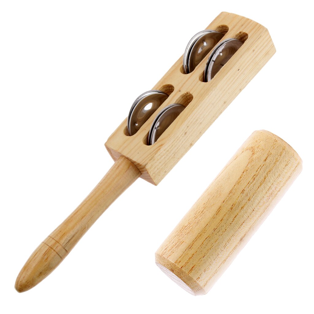 Wood Sand Maraca Handbells Shaker Bells Baby Percu... – Grandado