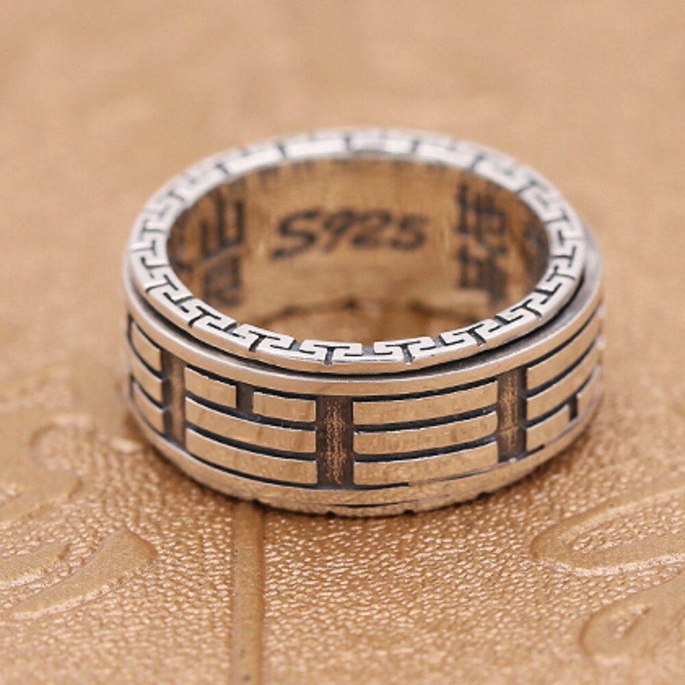 BOCAI Real S925 Pure Silver Intime Taoist Yin Yang... – Grandado