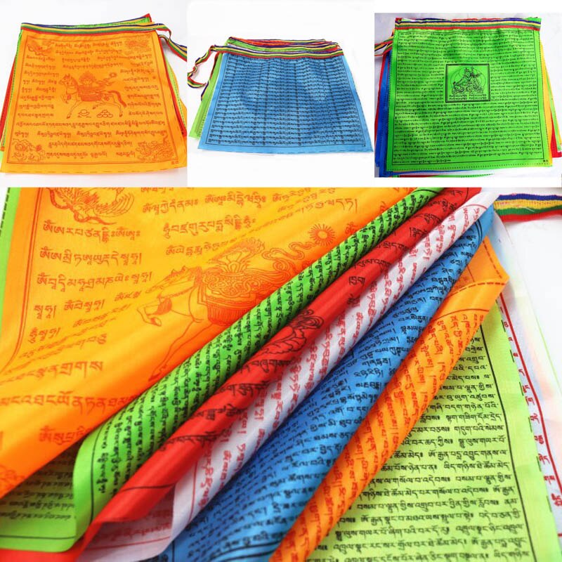 20 Pcs Prayer Flag Artificial Silk Scriptures Stre... – Grandado
