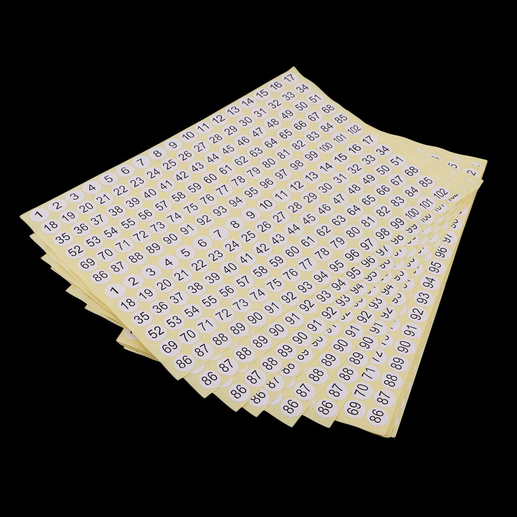 15 Sheets Number Stickers 1 to 102 Adhesive Sticke... – Grandado