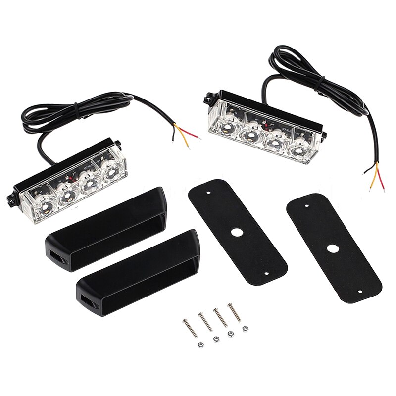 4x12/24v Black Recovery Strobe 4LED Lights Orange ... – Grandado