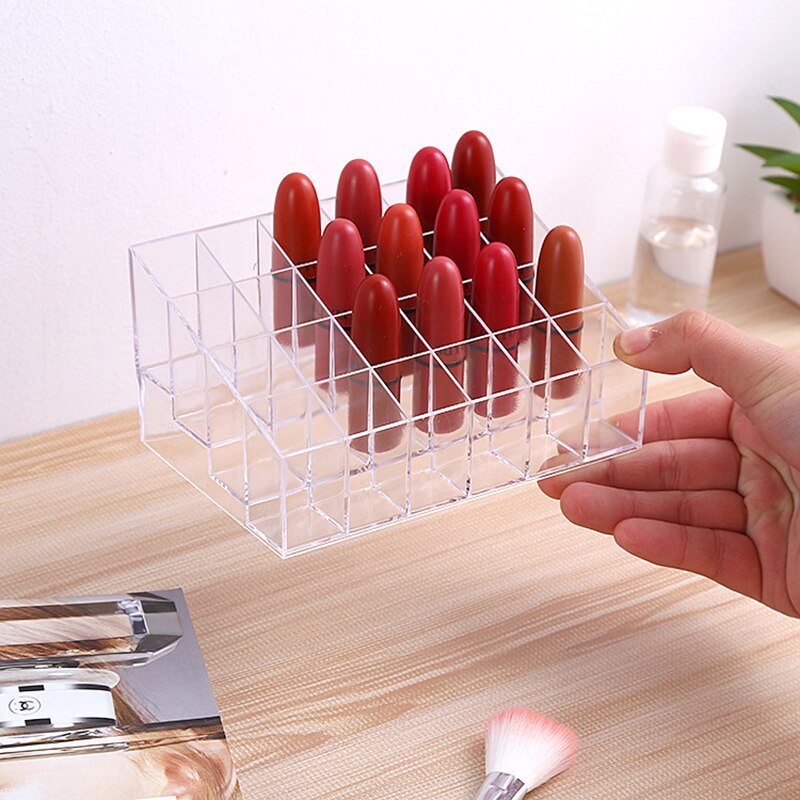 Transparent 24 Grids Acrylic Makeup Organizer Lips... – Grandado