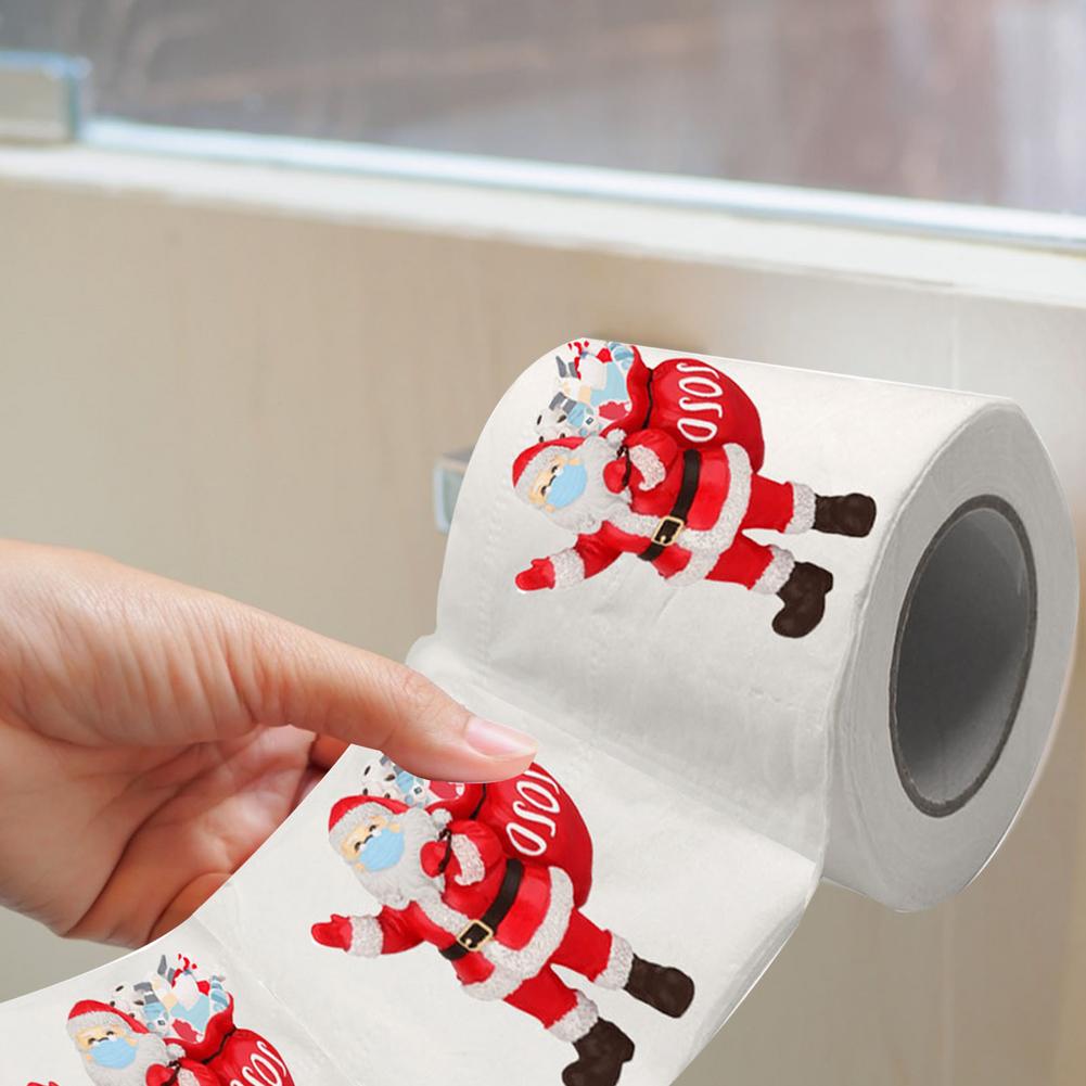 1 Roll Bath Paper Christmas Printed Santa Claus To... – Grandado