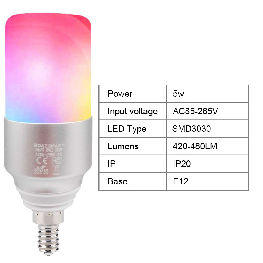 Boaz E12 Smart Wifi Bulb RGBW Led Smartlife Light ... – Grandado