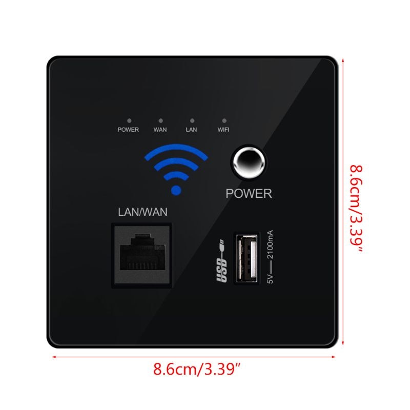 300m trådløs wifi vægindlejret router usb opladnin... – Grandado