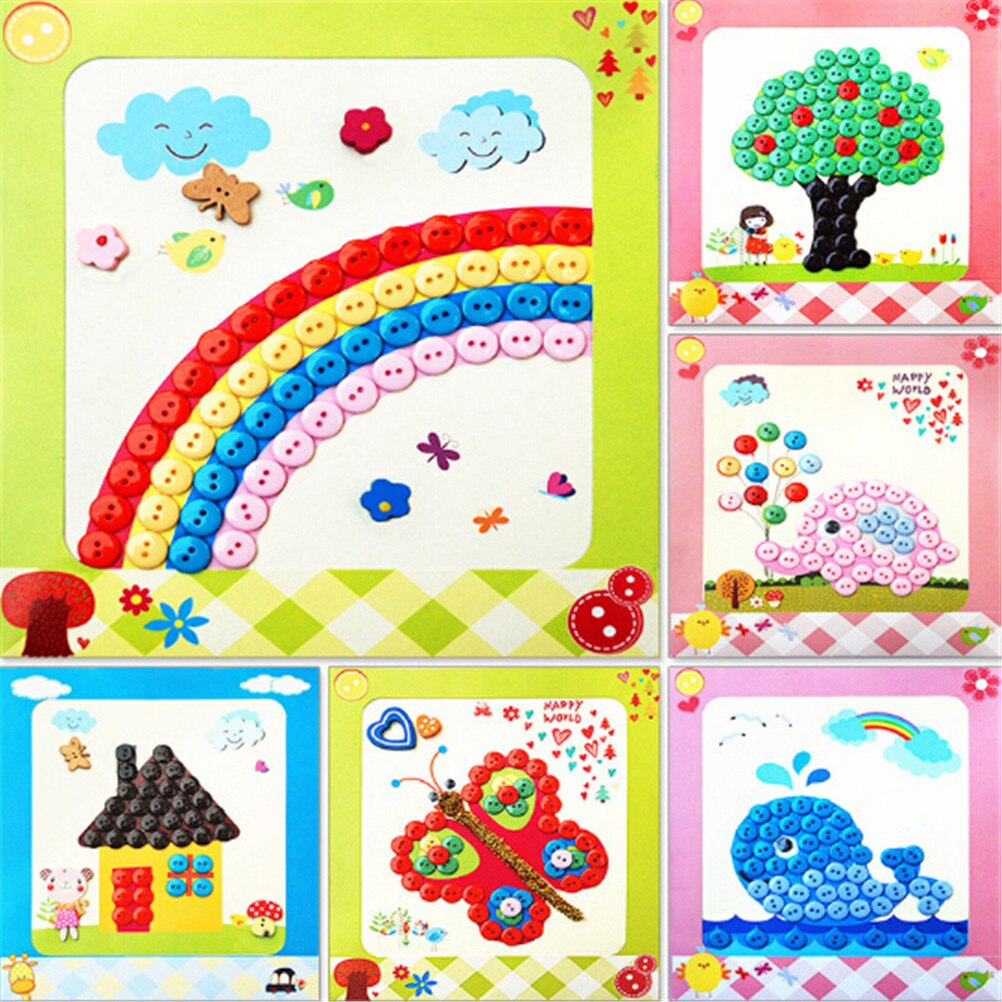 DIY Button to Craft Painting kids Sticky Art Educa... – Grandado