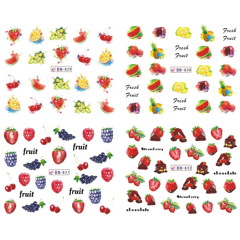 12 Designs Nail Art Sticker Slider Water Decals Su... – Grandado