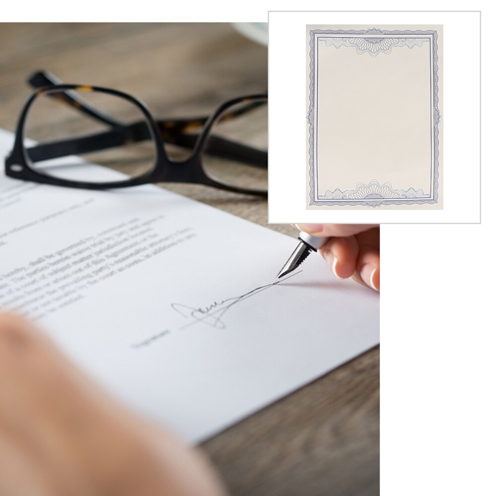 1 Set of 5Pcs Blank A4 Certificate Paper 12K Blue ... – Grandado