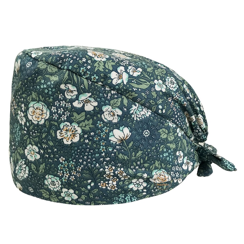 Cotton high printed hat beautician hygienic work h... – Grandado