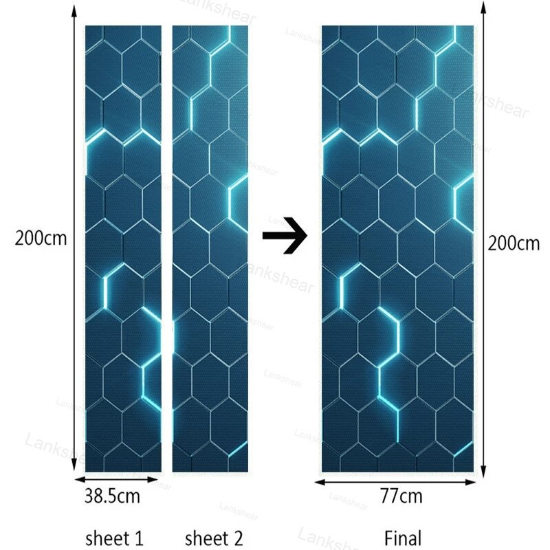 Modern Door Sticker 3D Stereo Abstract Geometric B... – Grandado