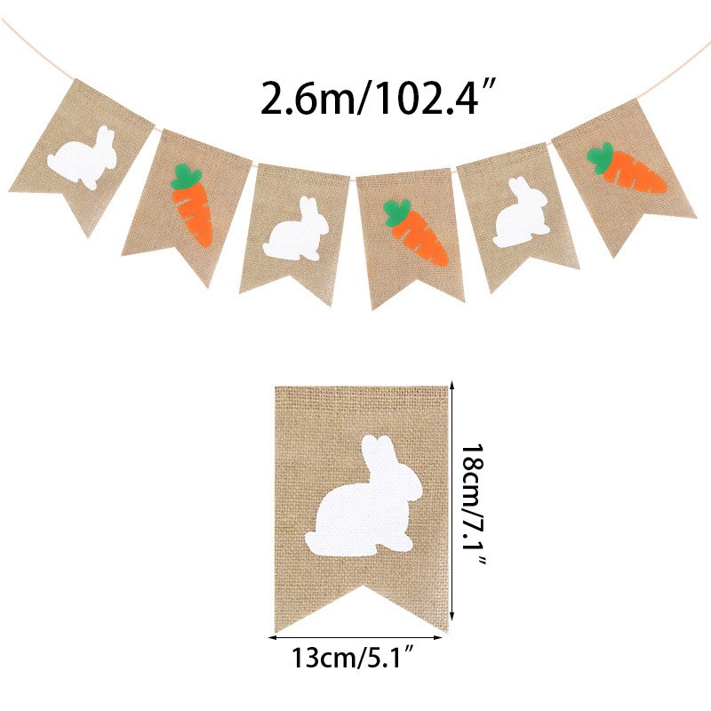 1 Set Easter Hanging Banners Rabbit Carrot Printed... – Vicedeal