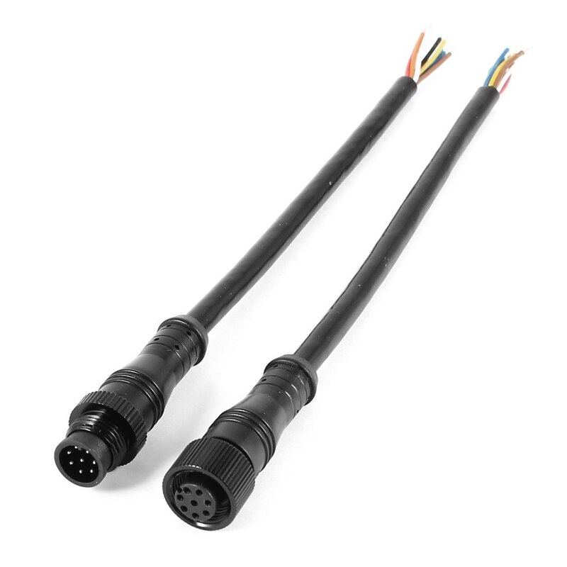8 Pin M/F Plug Waterproof Connector Cable Black – Vicedeal