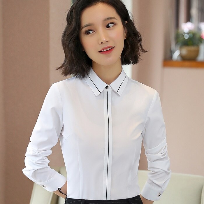 ACRMRAC Women Long sleeve white Slim OL Commerce F... – Vicedeal