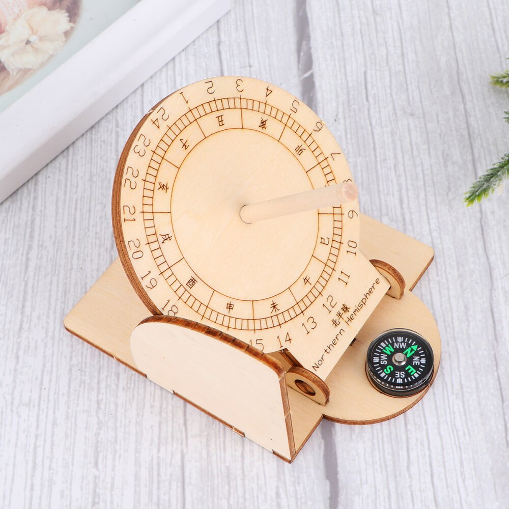 1pc Equatorial Sundial Clock Wooden Scientific Mod... – Grandado