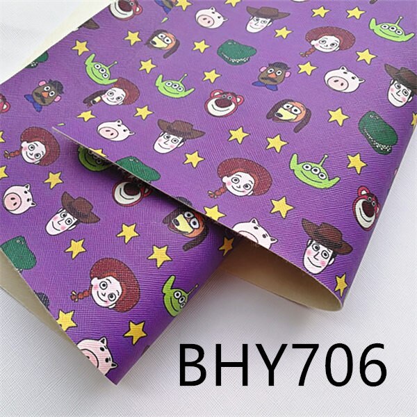 20*33cm A4 cartoon print synthetic leather fabric ... – Grandado
