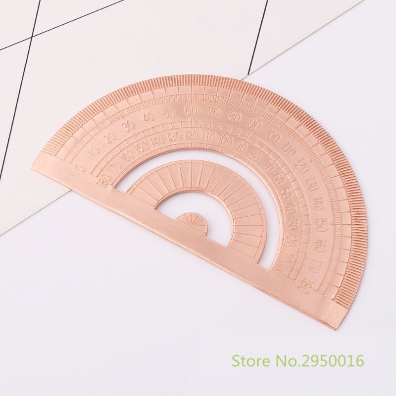 Retro Copper Protractor Ruler Semicircle Drawing M... – Vicedeal
