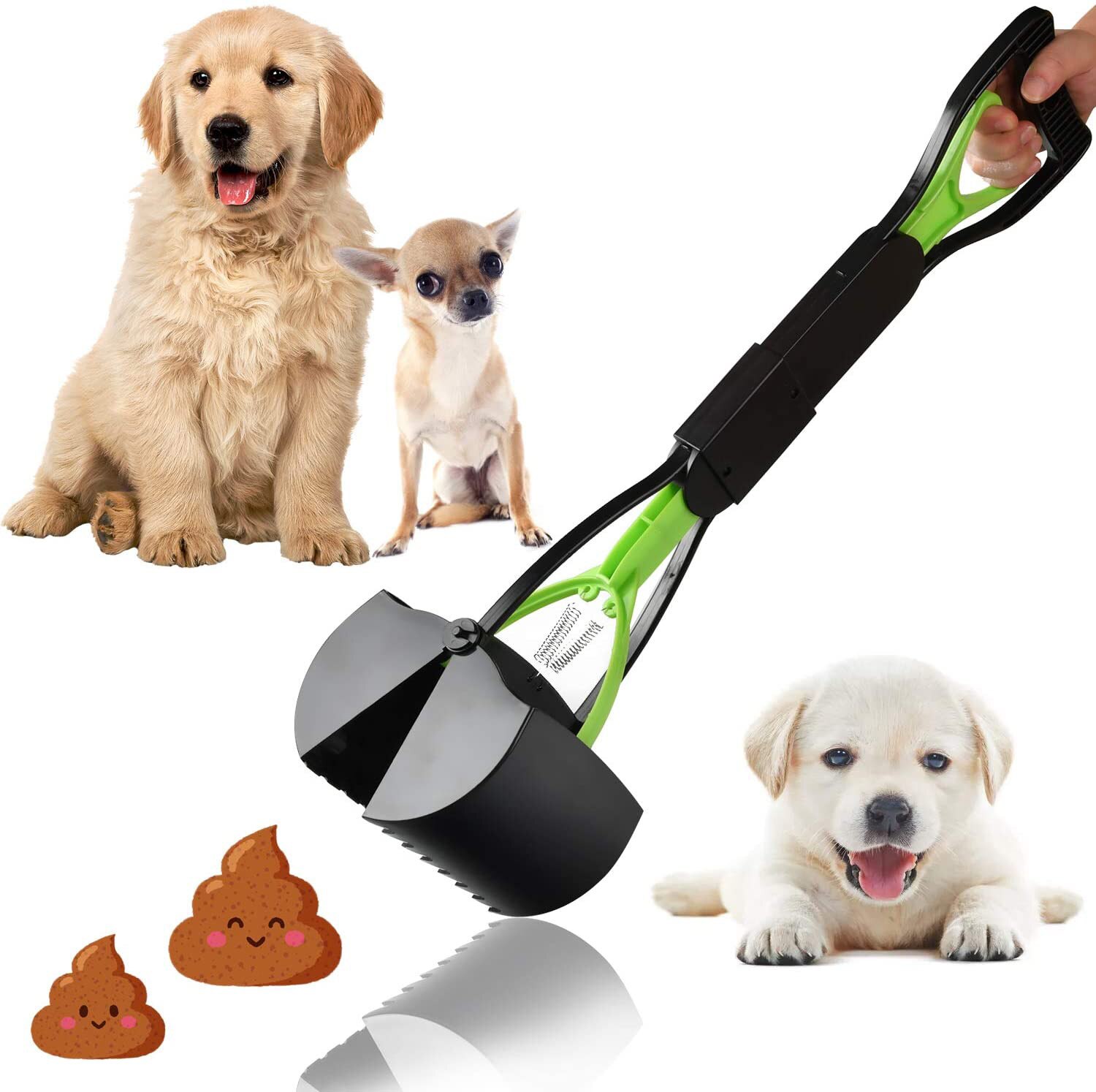 Pet Pooper Scooper Jaw Long Handle Poop Scoop Clea... – Grandado