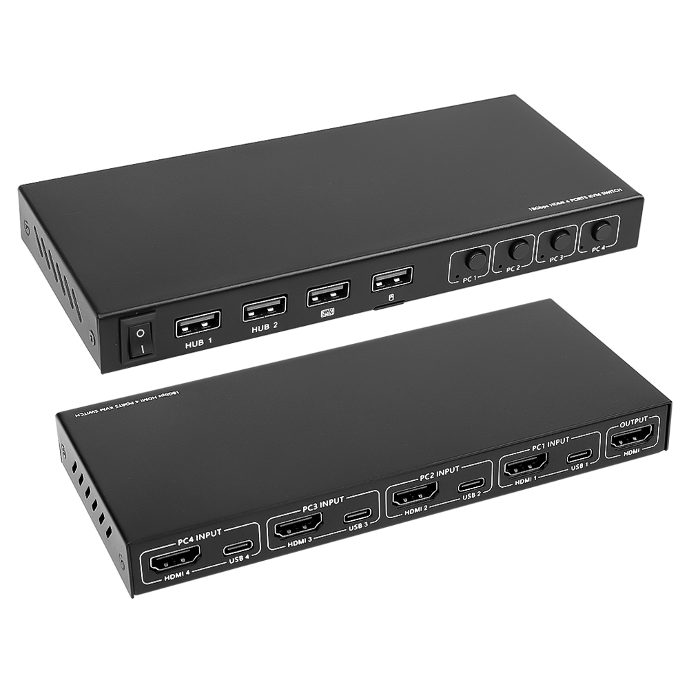 4 ports KVM Switcher with Type-c Interface 4K HDMI... – Vicedeal