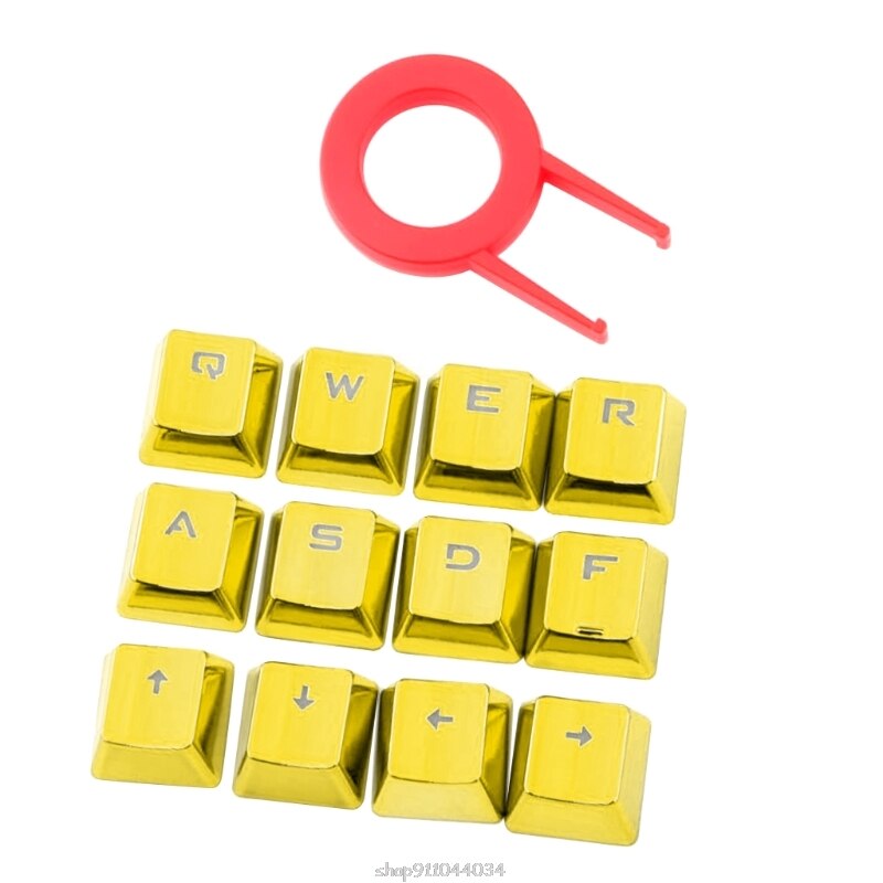 12-Key Pbt Keycaps Gold-Plated Metal Personality L... – Grandado