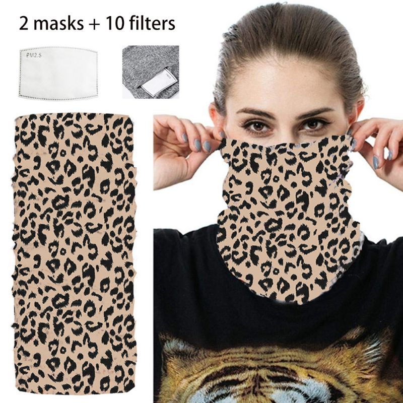 1/2Pcs Bandana Neck Gaiter with 5/10 PM2.5 Filter ... – Vicedeal