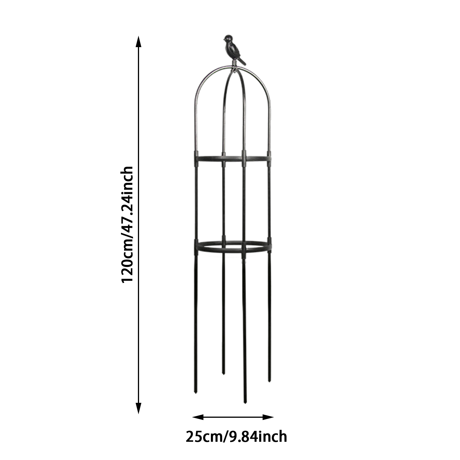 1.2/1.5m Iron Garden Obelisk Climbing Plant Flower... – Grandado