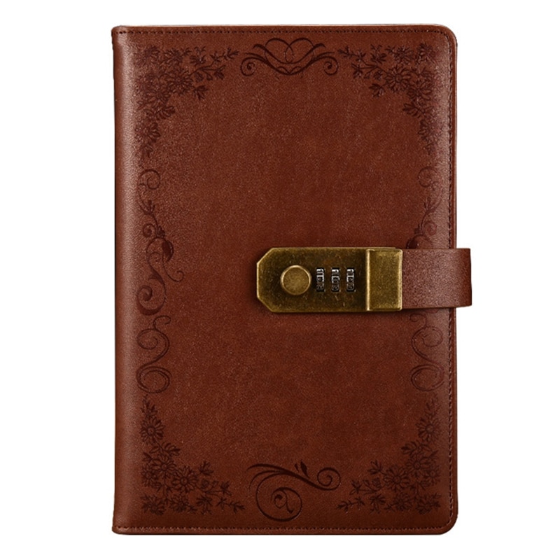 Diario marrón con candado cuaderno A5 Vintage con ... – Grandado