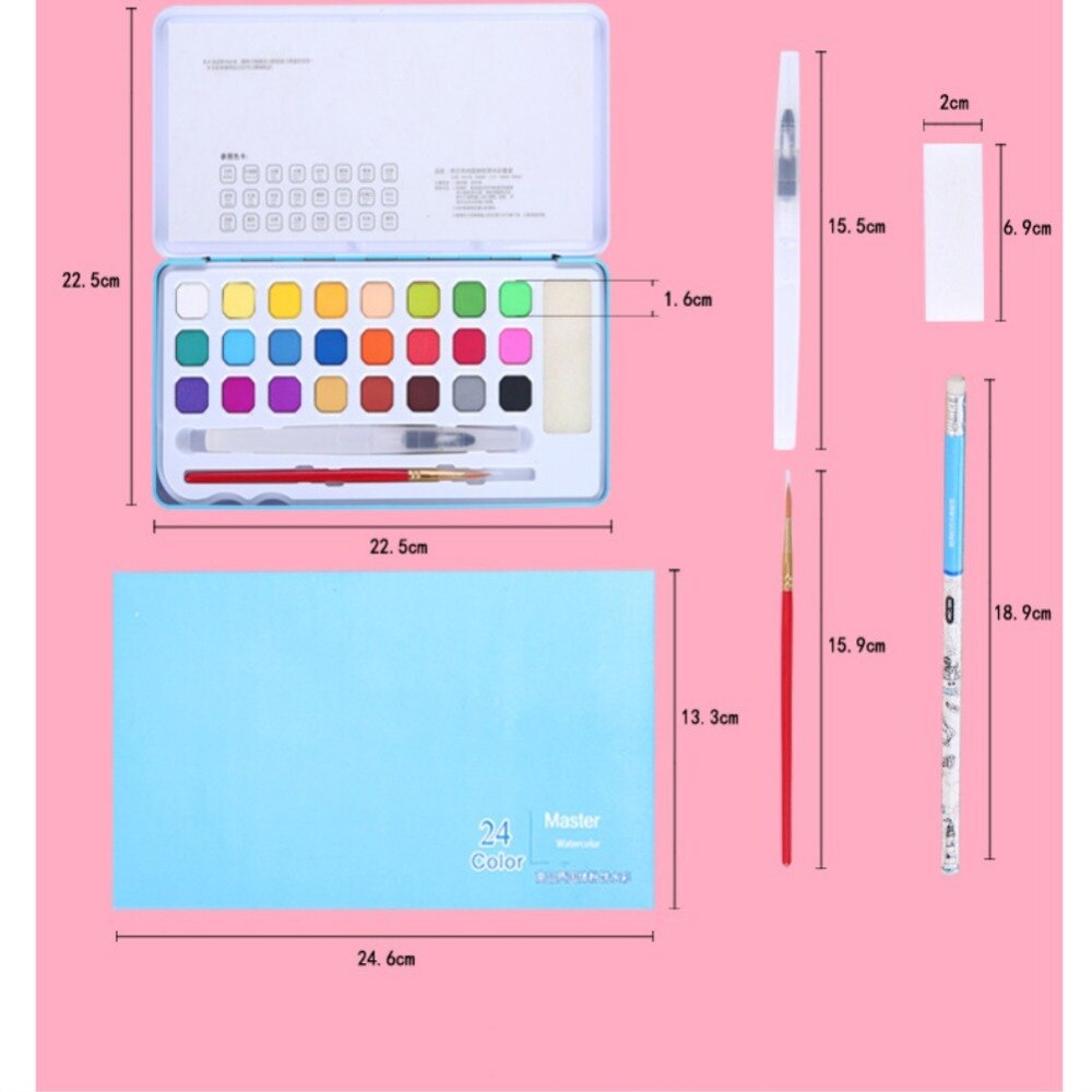 24 Colors professio Solid Watercolor Paint Set Mac... – Vicedeal