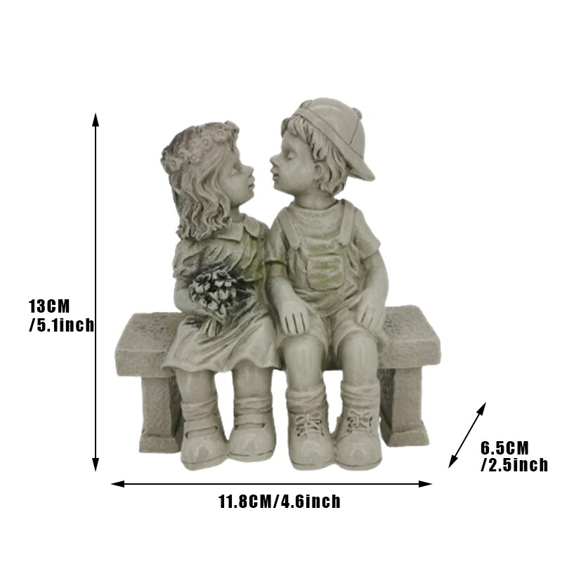 Exquisite Boy and Girl Kissing Statue Resin Crafts... – Vicedeal