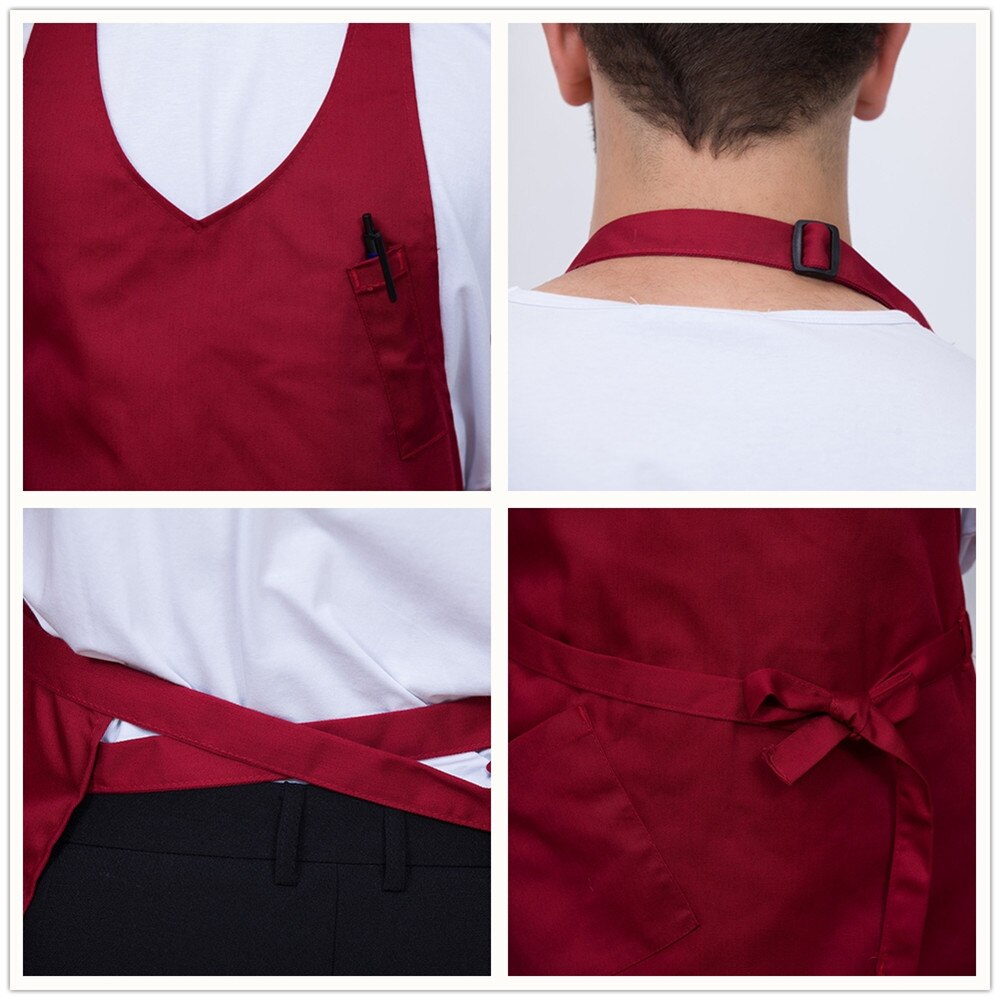 Adjustable V Neck Apron Food Service Coffee Shop B... – Grandado