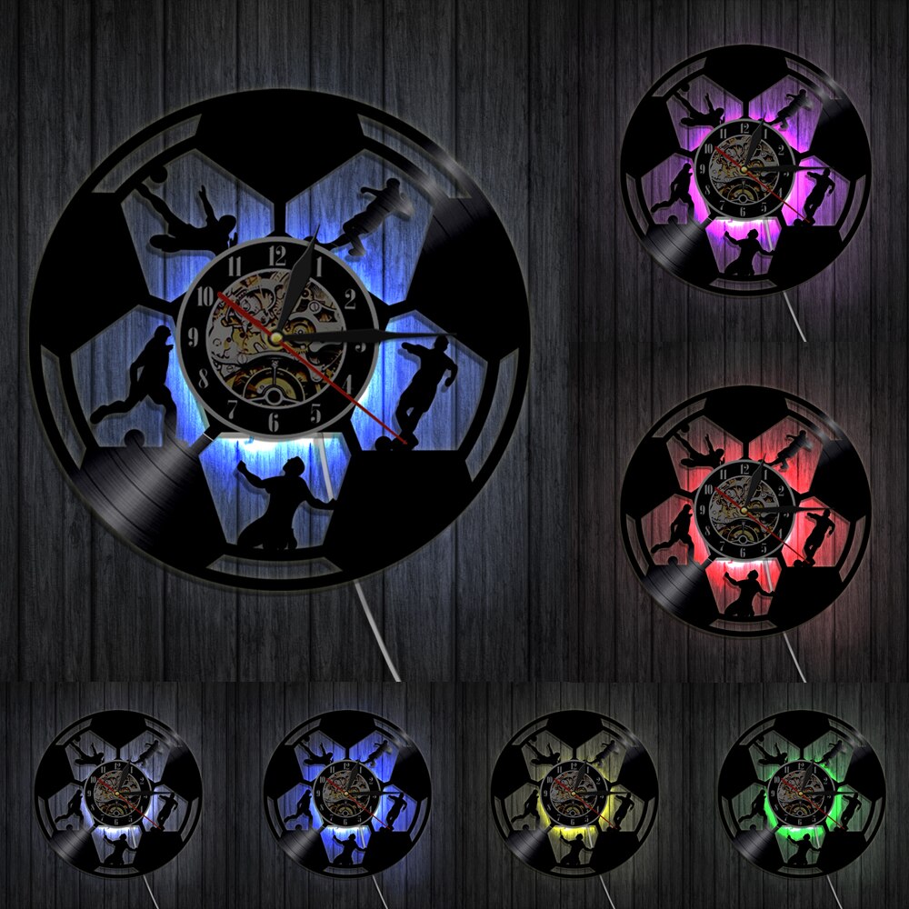 Play Soccer Vintage Vinyl Record Wall Clock Footba... – Grandado