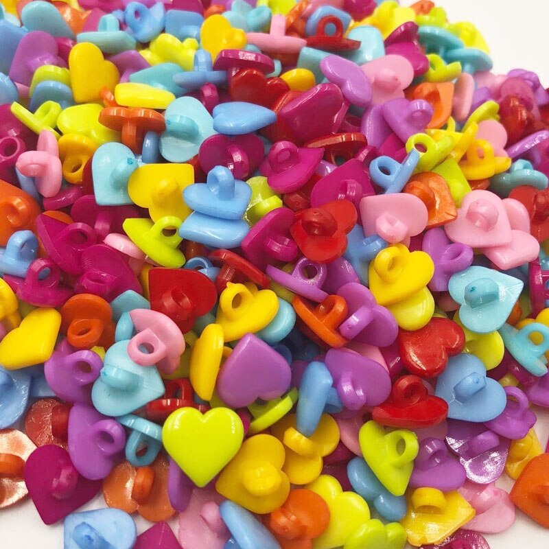 50pcs 15mmx14mm candy color heart buttons DIY kid&... – Grandado