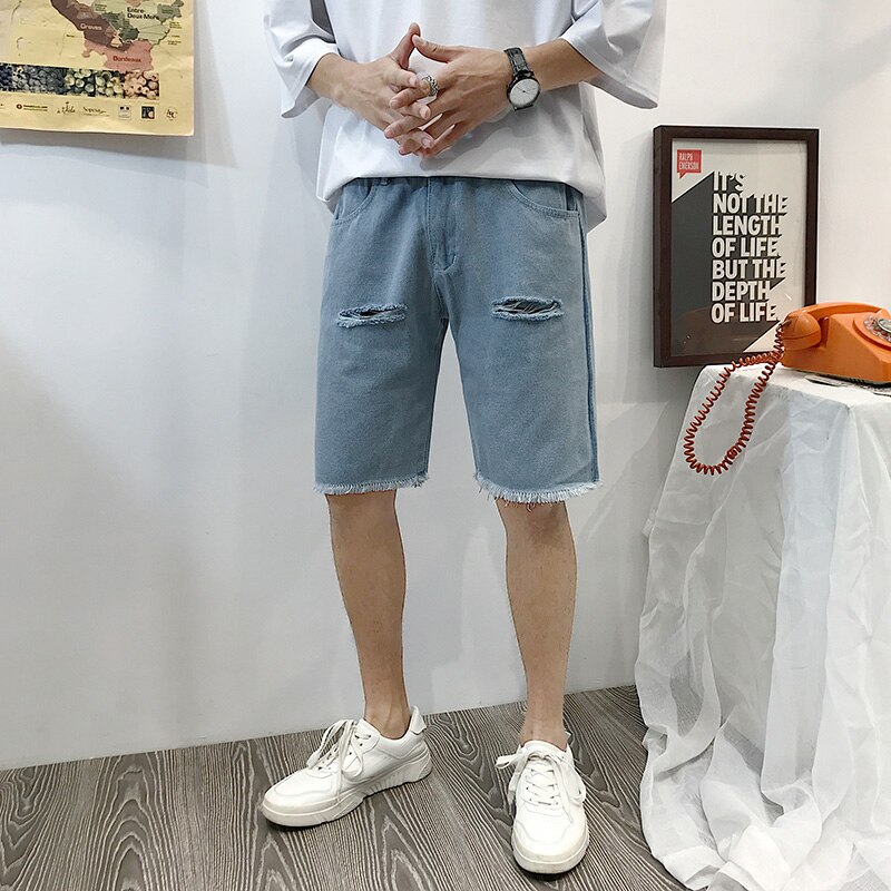 Leisure Mens Ripped Short Jeans Clothing Summer 93... – Vicedeal