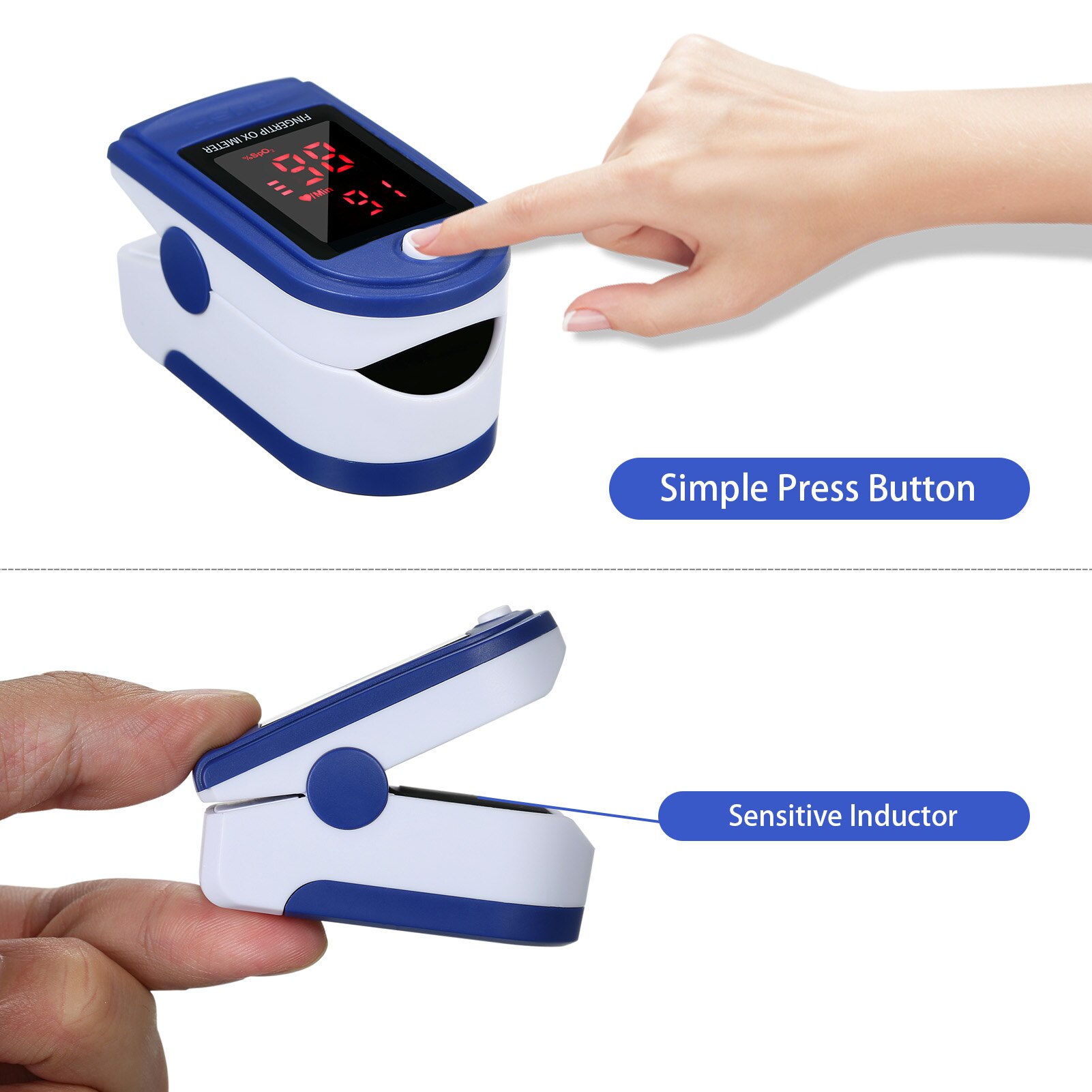 Finger Pulse Oximeter Oxygen Saturation Monitor Po... – Grandado