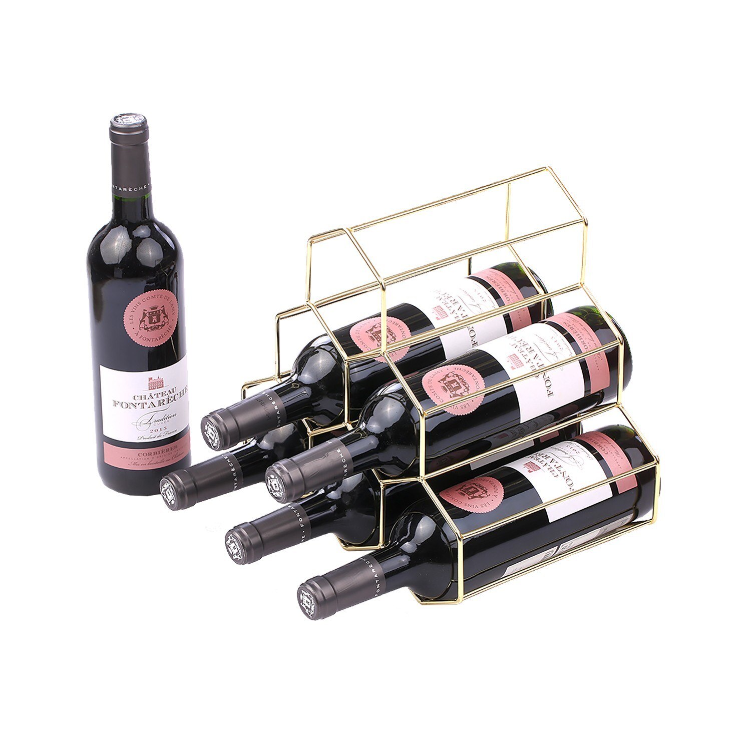 Wine Rack Storage Holder Metal Freestanding Red Wh... – Grandado