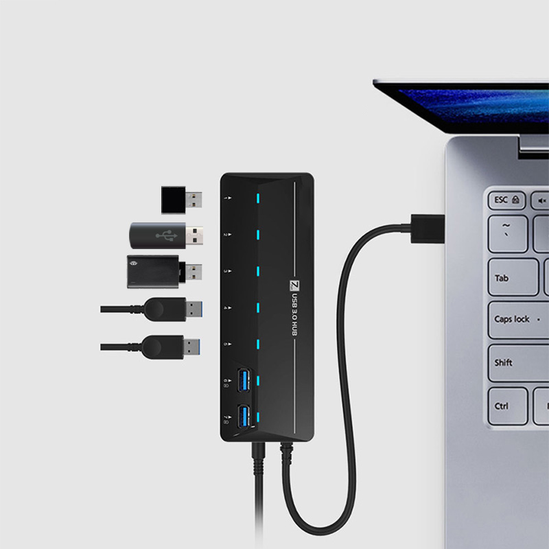 Splitter usb 3.0 7 porte con Hub di alimentazione ... – Grandado