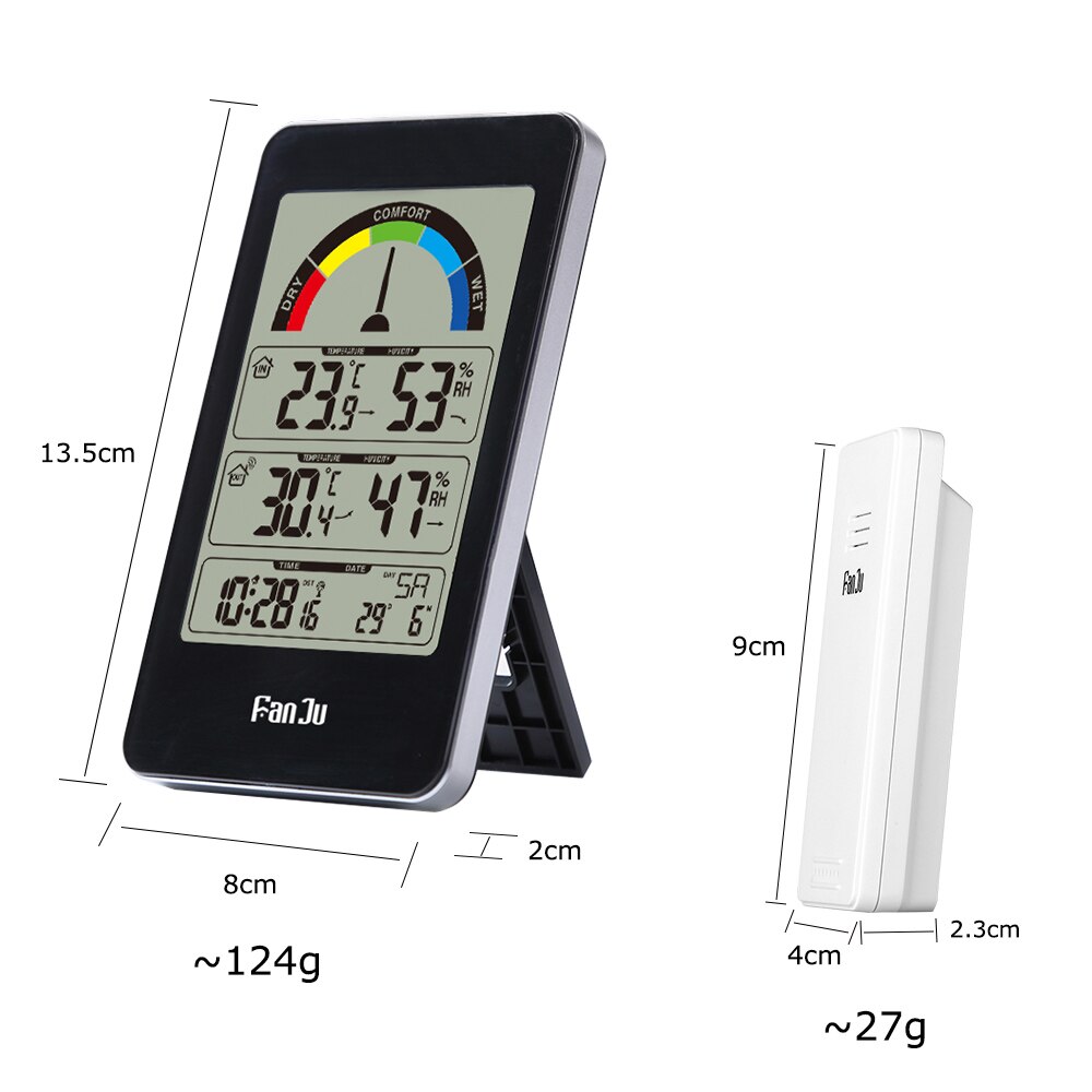 FanJu 3356 Weather Station Clock with Outdoor Sens... – Grandado