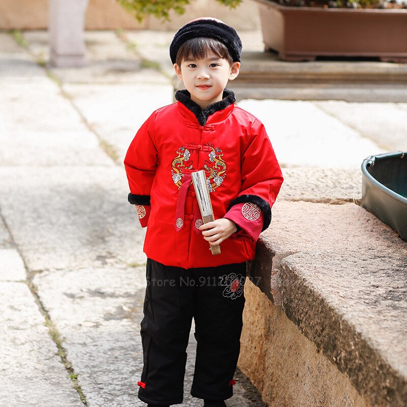 Kids Boy Year Tang Suit Chinese Style Dragon Embro... – Grandado