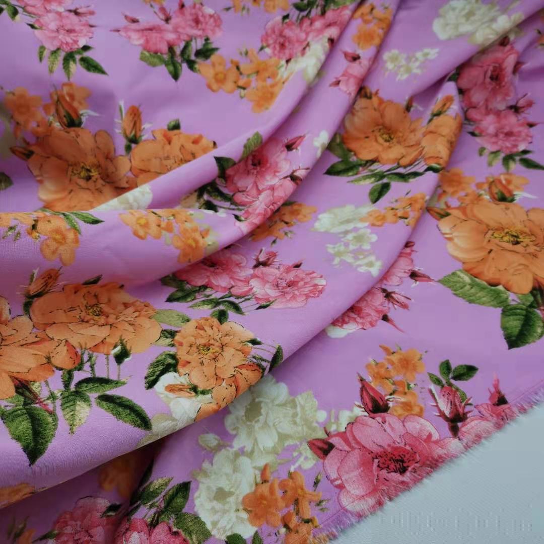 Vestido Floral grande, tela de gasa elástica, Mate... – Grandado